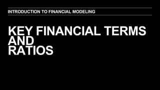 Introduction to Financial modeling | PPTX
