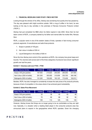 Financial Modeling Case on FMCG Sector | PDF
