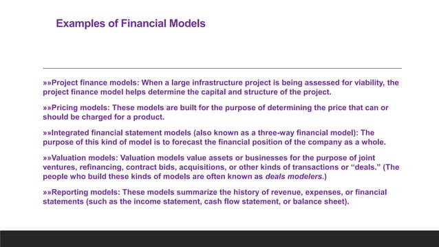 Financial modeling | PPTX | Stocks and Bonds | Personal Investing
