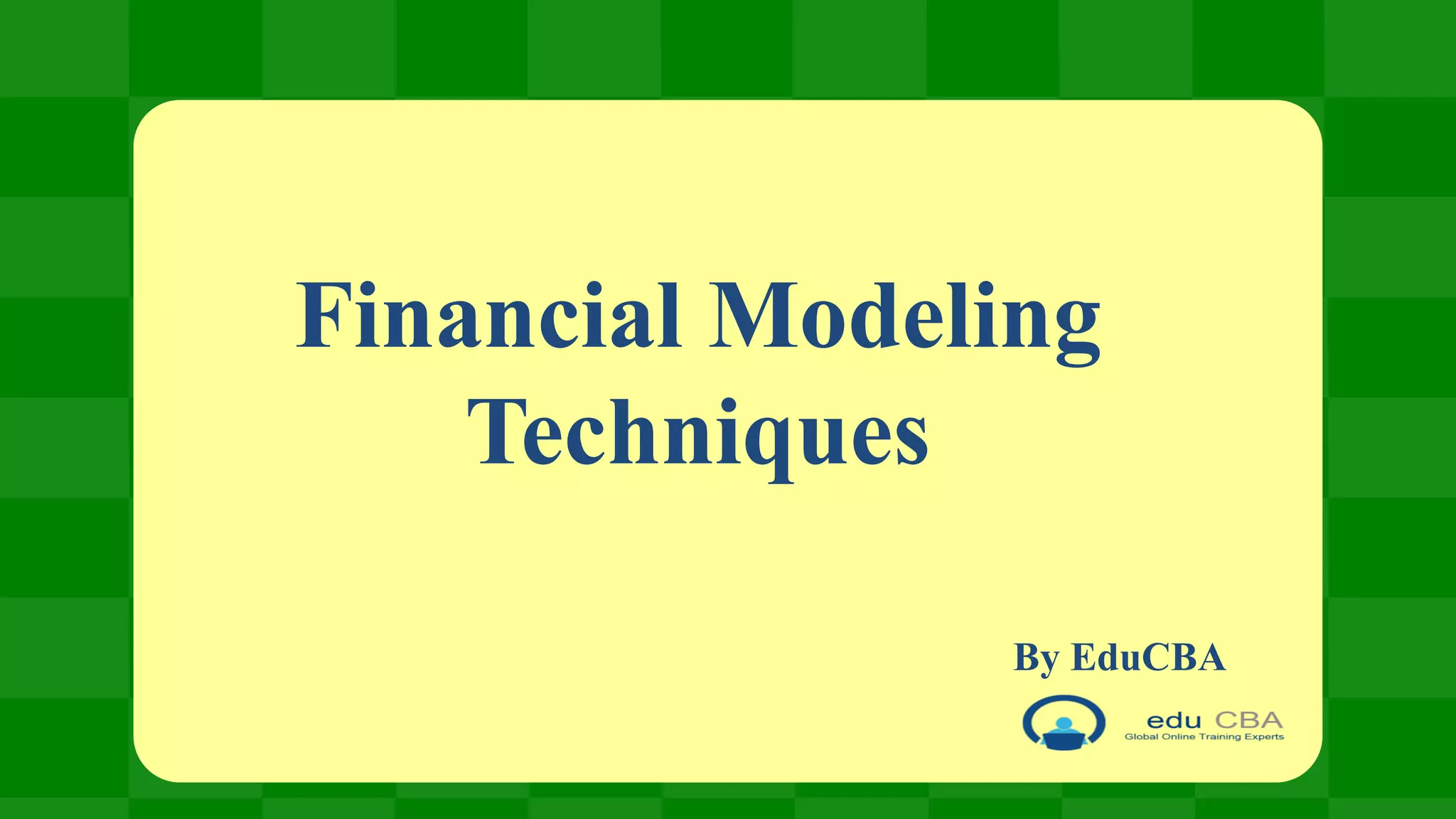 Financial modeling techniques | PDF