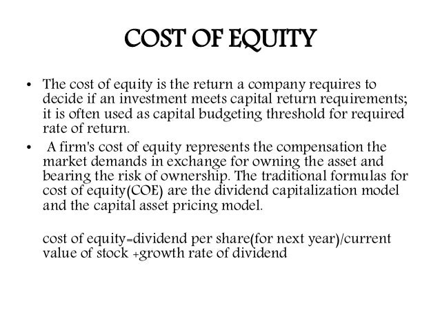 COST OF EQUITY