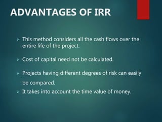 Financial modelling: IRR, MIRR ND PI | PPTX