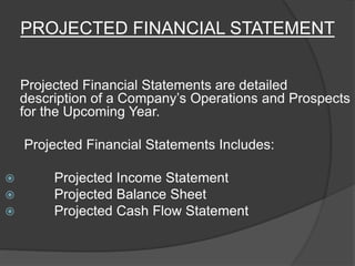Projected Financial StatemenT | PPTX