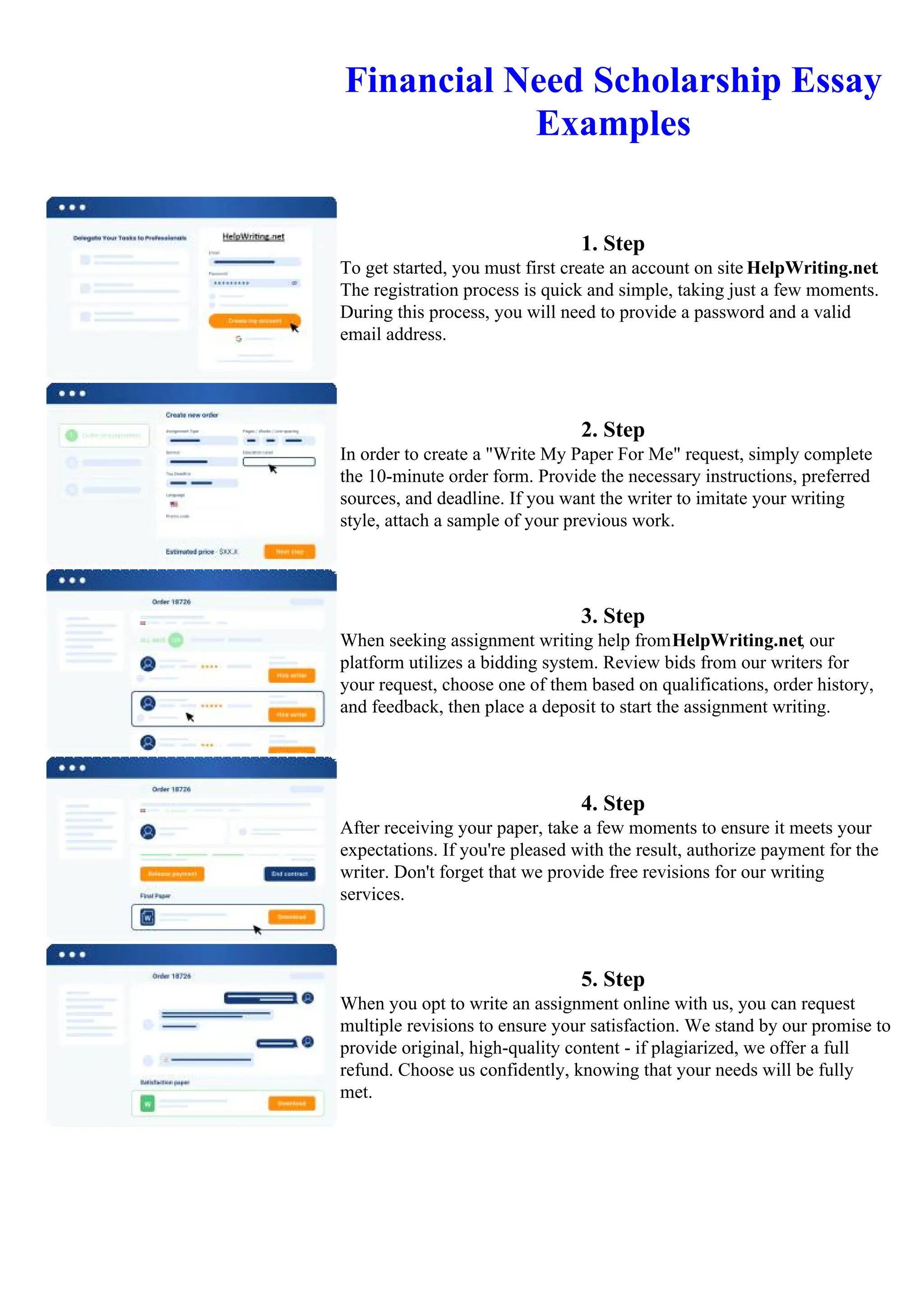 Financial Need Scholarship Essay Examples | PDF
