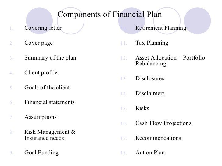 Financal Plan Construction Sample