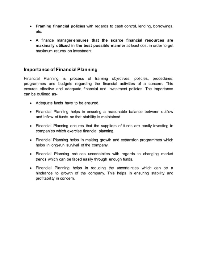 Financial planning | PDF