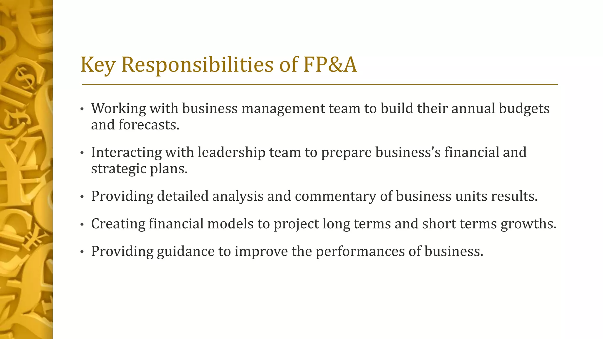 Financial planning and analysis (FP&A) | PPTX