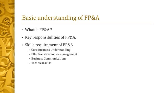 Financial planning and analysis (FP&A) | PPTX | Business Accounting & Finance | Business