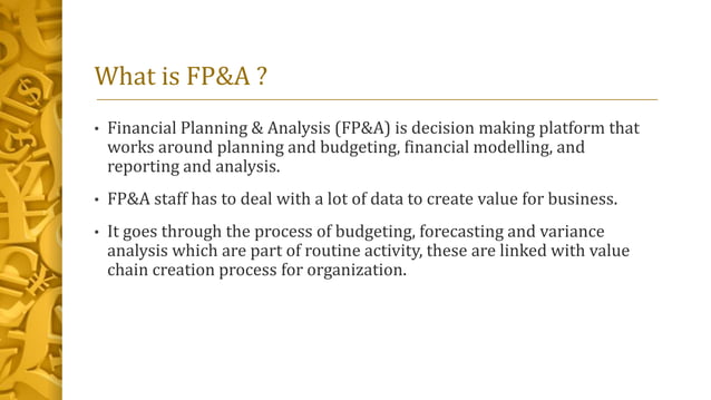 Financial planning and analysis (FP&A) | PPTX | Business Accounting ...