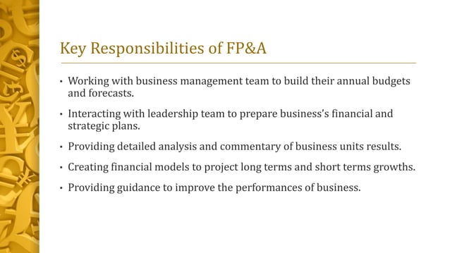 Financial planning and analysis (FP&A) | PPTX | Business Accounting & Finance | Business
