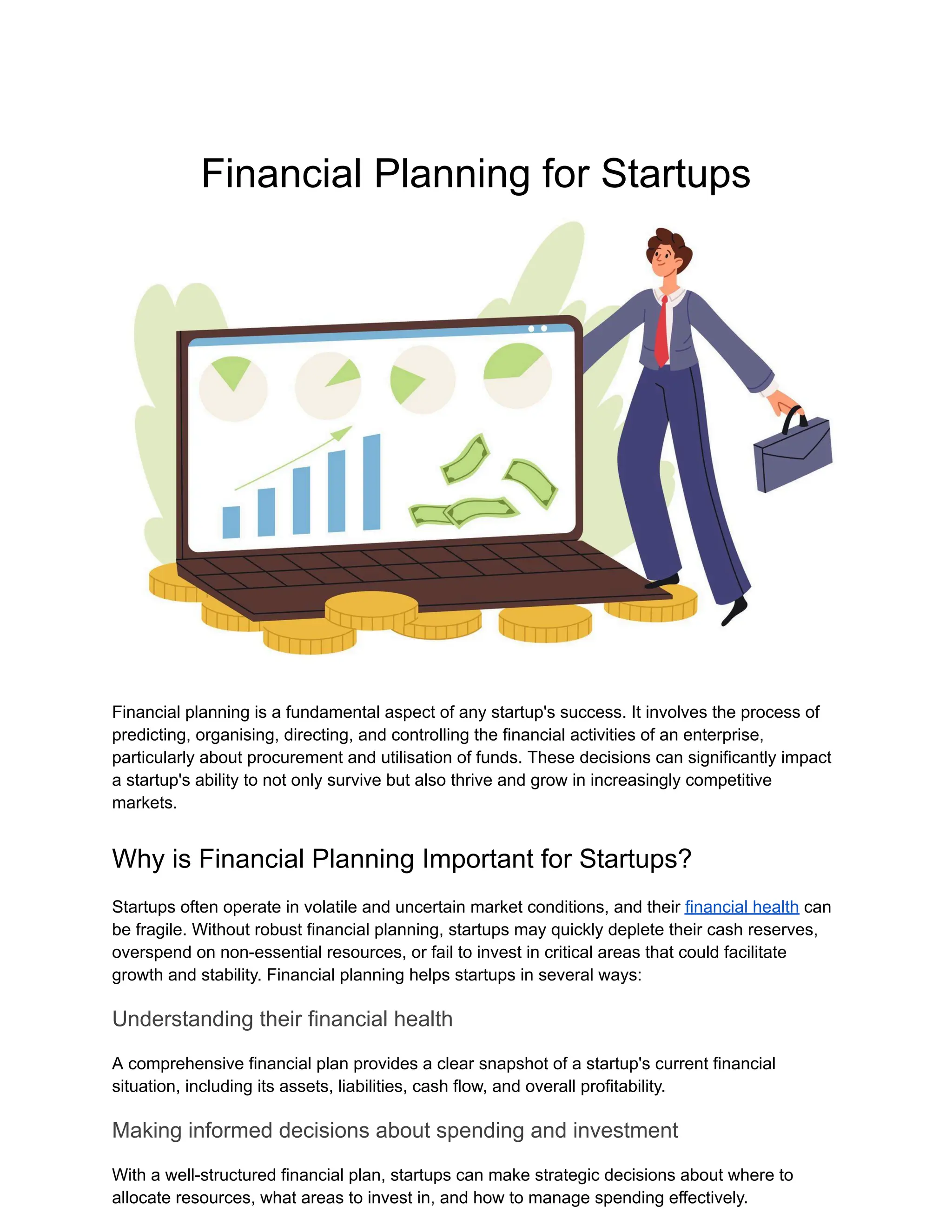 Financial Planning for Startups - Alan Boal Accountant | PDF