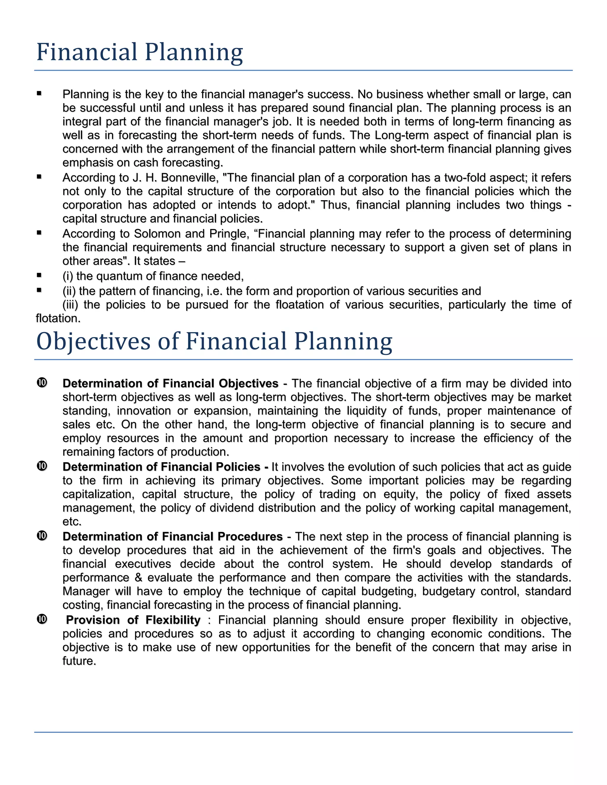 Financial planning of financial institutions | DOCX