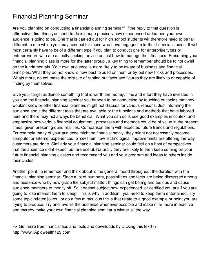 Financial Planning Seminar