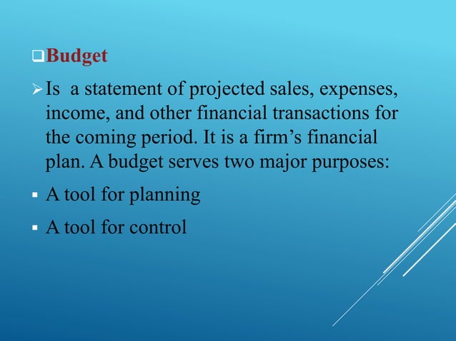 Financial projections and budgets | PPTX