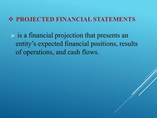 Financial projections and budgets | PPTX