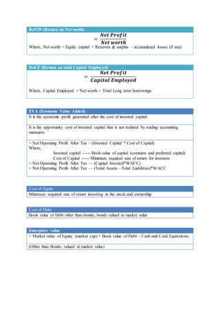 Financial ratios | DOCX