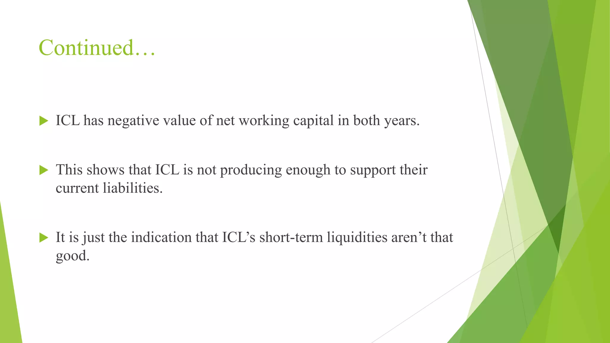 Financial ratios (with example of ICI) | PPTX