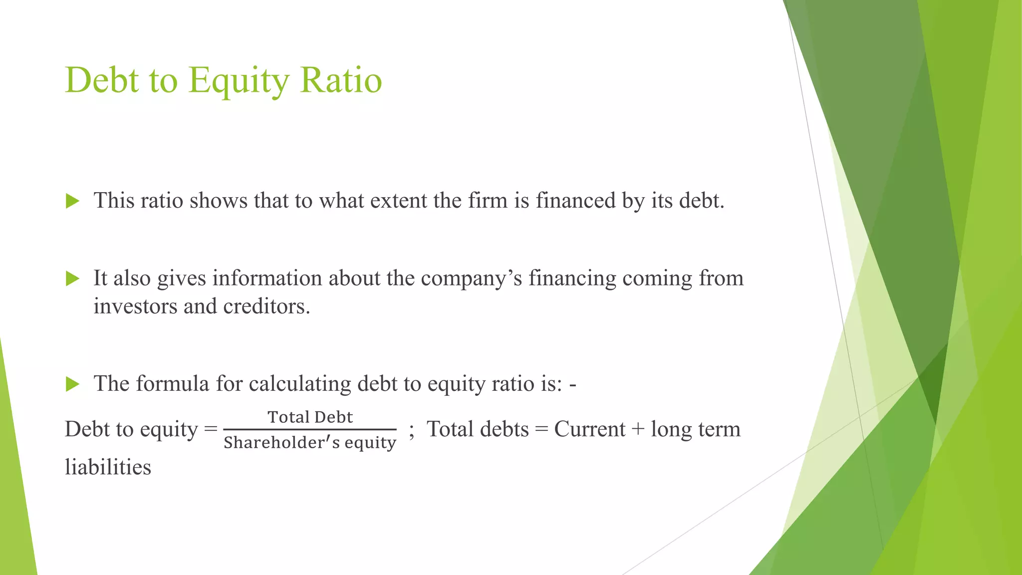 Financial ratios (with example of ICI) | PPTX