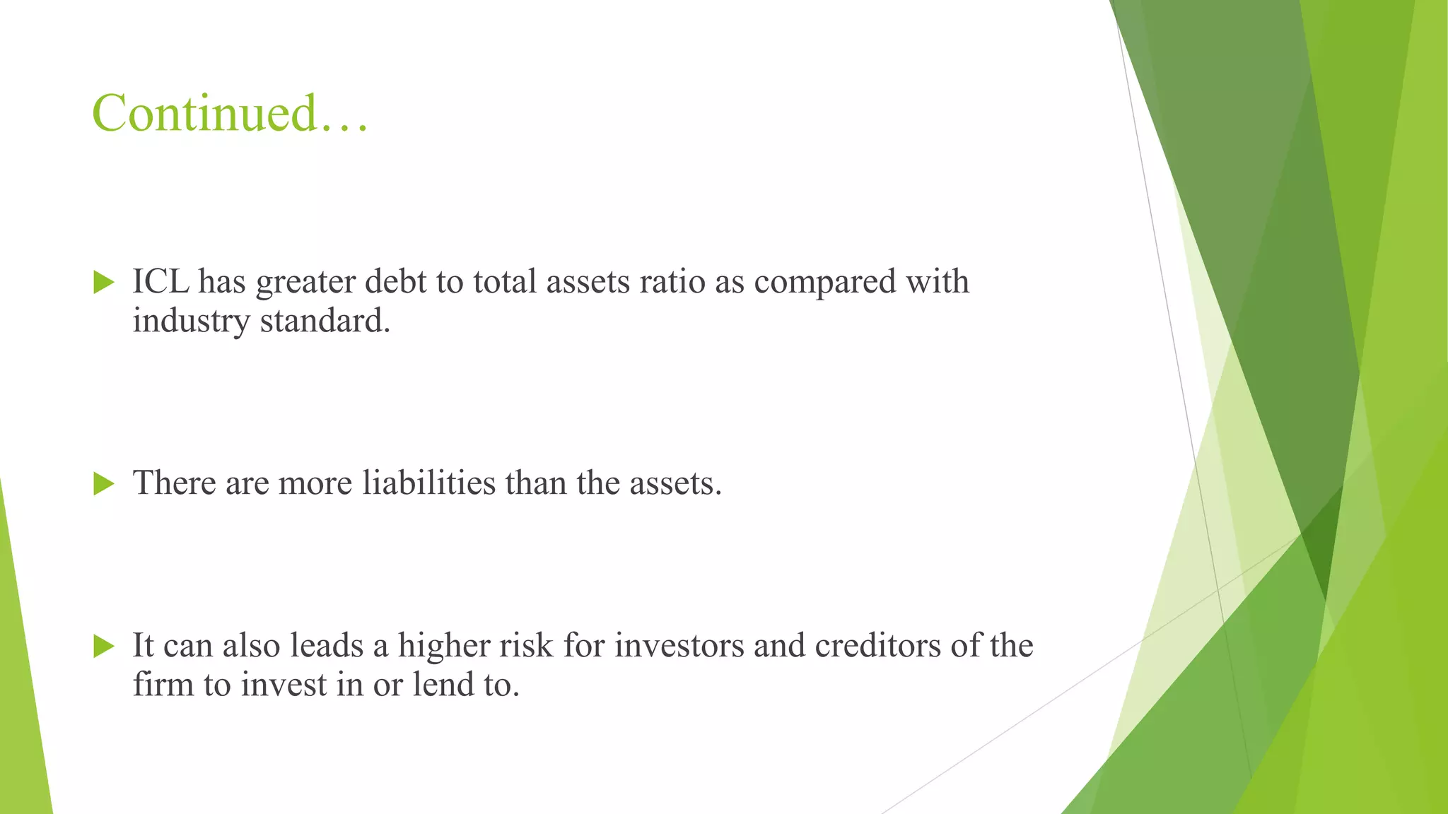 Financial ratios (with example of ICI) | PPTX