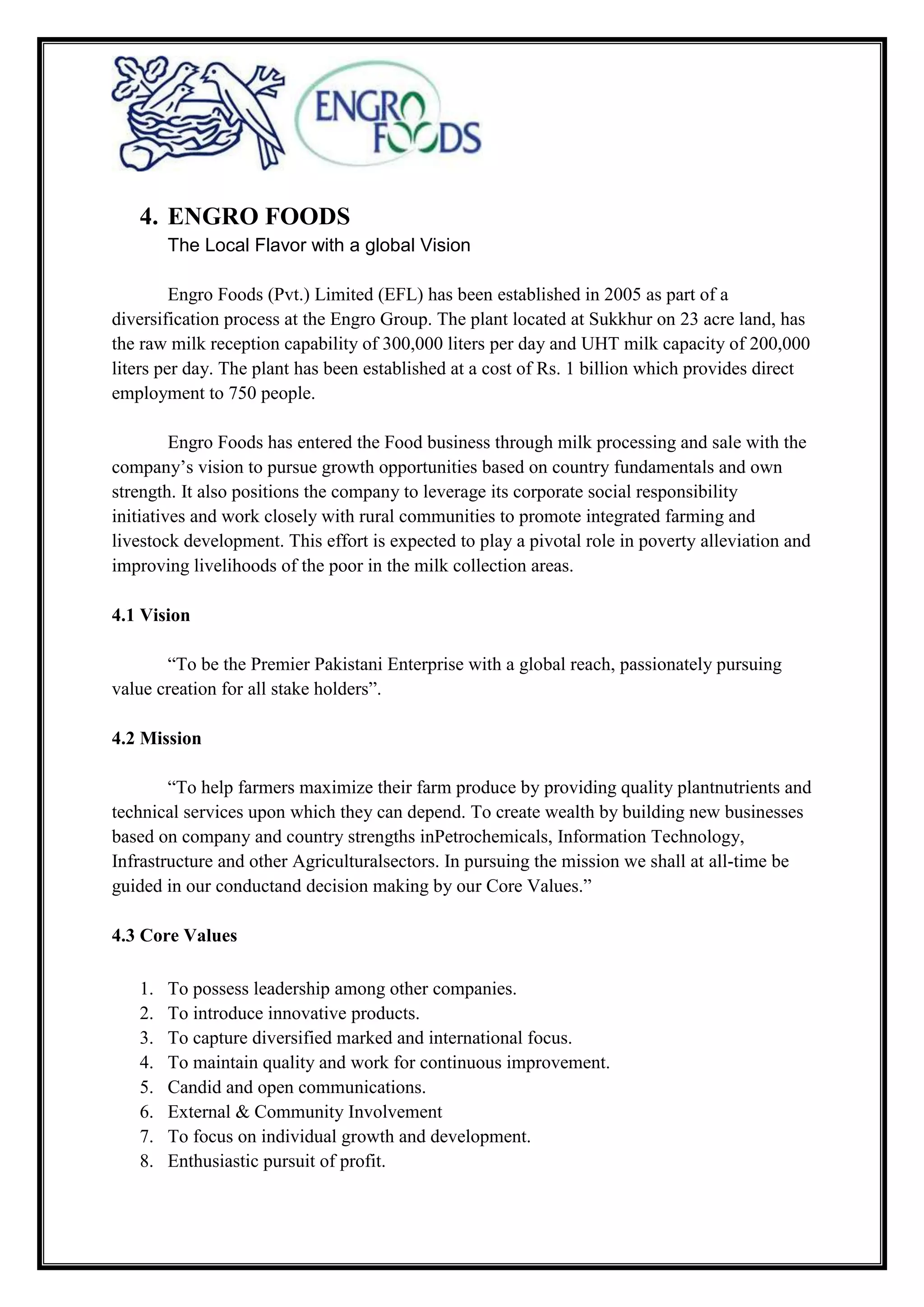 Financial ratios analysis project at Nestle and Engro Foods | DOCX