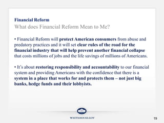Financial Regulatory Reform: A New Foundation | PPTX