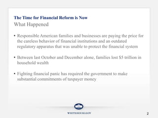 Financial Regulatory Reform: A New Foundation | PPTX