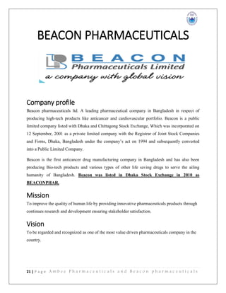 Ambee and Beacon Pharmaceuticals (Financial report analysis) | PDF