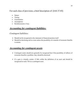 provision, contingent liabilities and contingent asset reporting | DOCX