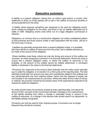 provision, contingent liabilities and contingent asset reporting | DOCX