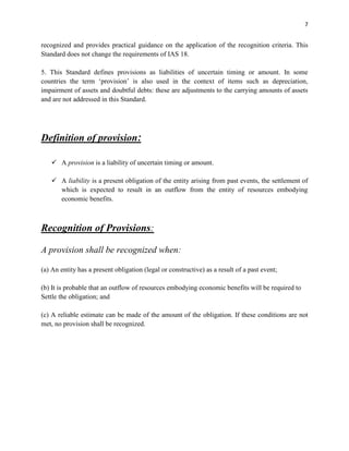 provision, contingent liabilities and contingent asset reporting | DOCX