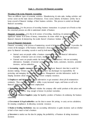 Financial Reporting & Analysis unit i, ii, iii, vii | DOCX