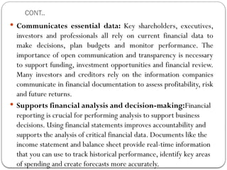 Introduction to financial reporting and standards | PPTX