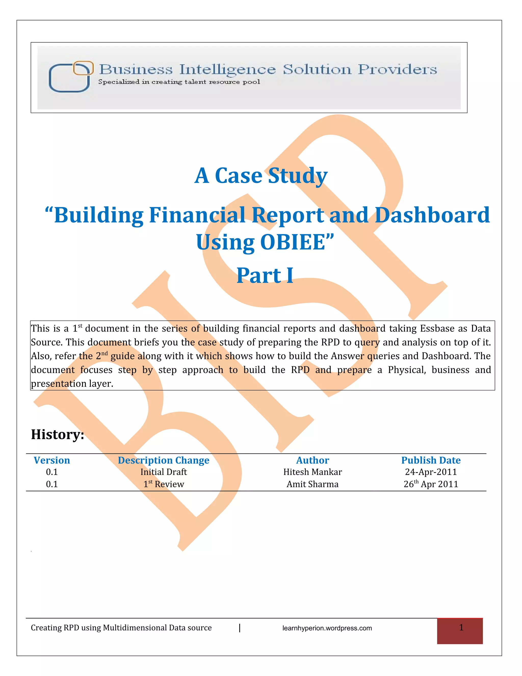 Financial reporting rpd using obiee | PDF