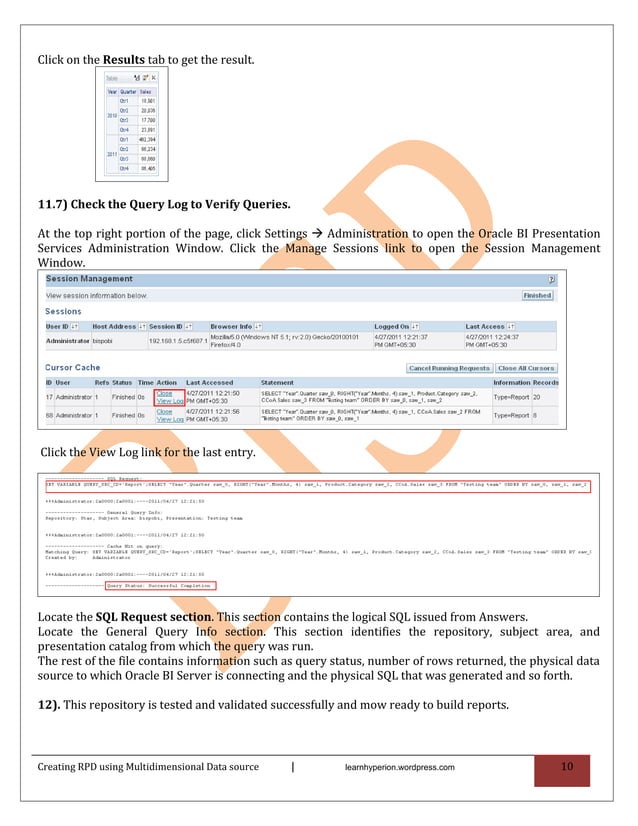 Financial reporting rpd using obiee | PDF