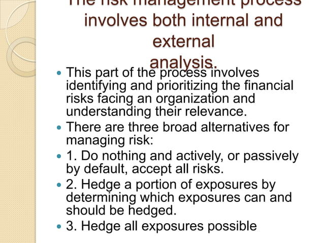 Financial risk management | PPTX | Stocks and Bonds | Personal Investing