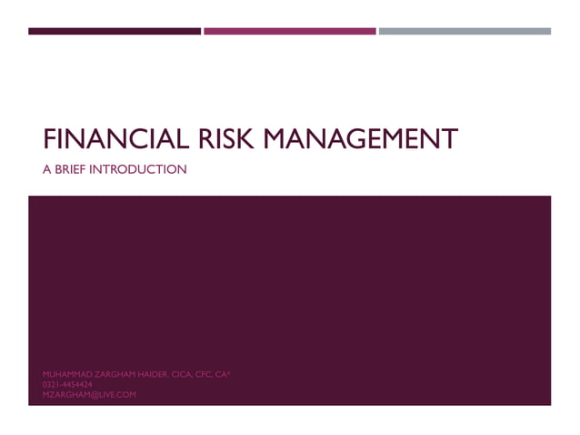 Financial risk management | PDF | Stocks and Bonds | Personal Investing