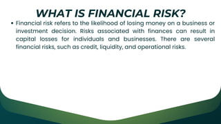 Financial Risk Management Report (PhD Class) | PPT
