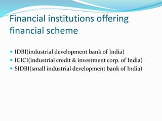 Financial scheme offered to Entrepreneurs | PPTX