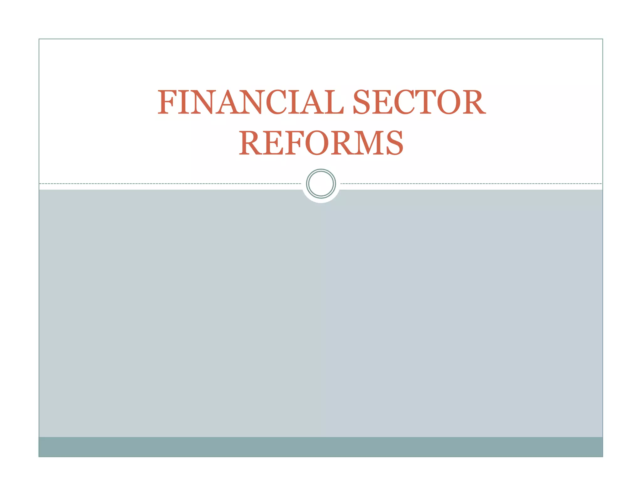 Financial sector reforms | PDF