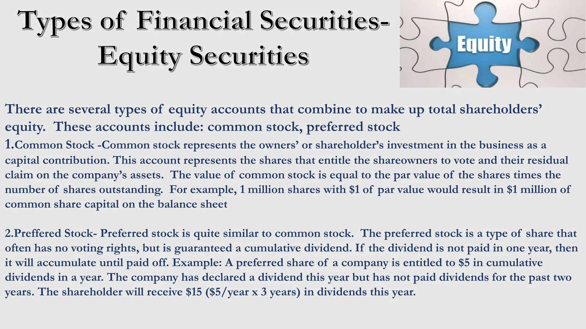 Financial securities | PPTX