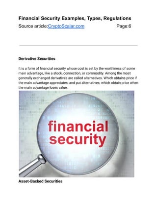 Financial Security Examples, Types, Regulations | PDF | Stocks and ...