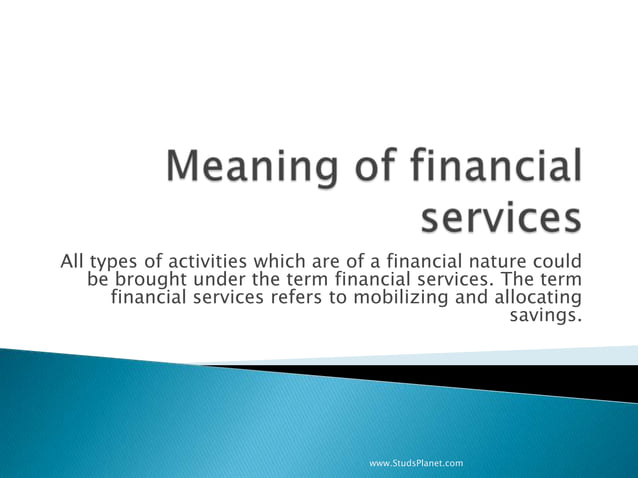 Financial services | PPT