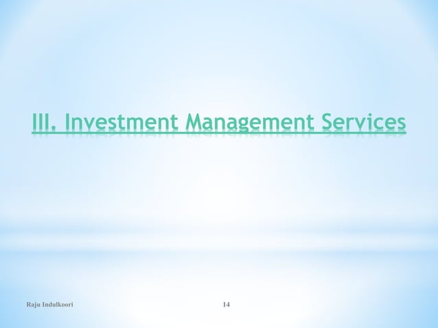 Financial services | PPT | Mutual Funds | Personal Investing