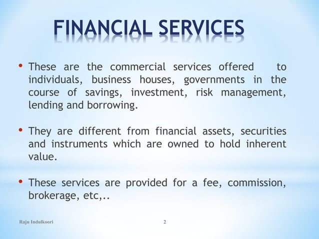 Financial services | PPT | Mutual Funds | Personal Investing