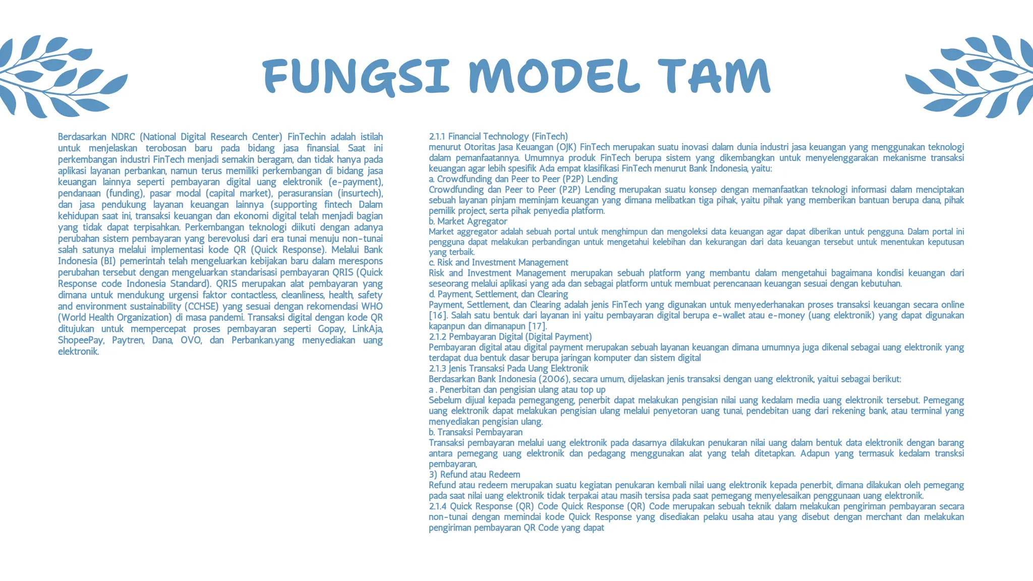 FINANCIAL TECHNOLOGY ANLISIS FUNGSI MODEL TAM | PPT