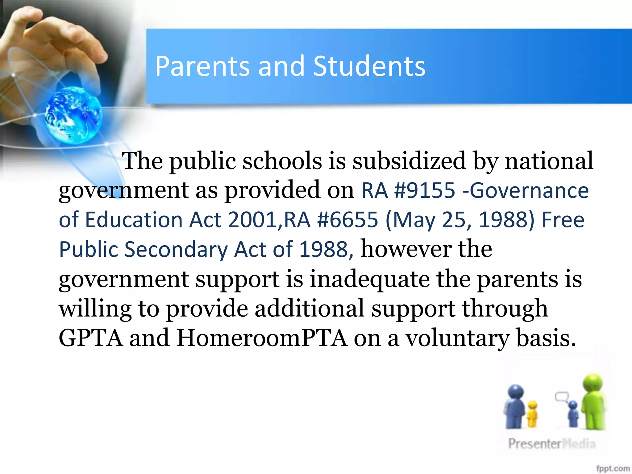 The Stakeholder of Education and the Funding Capabilities | PPTX