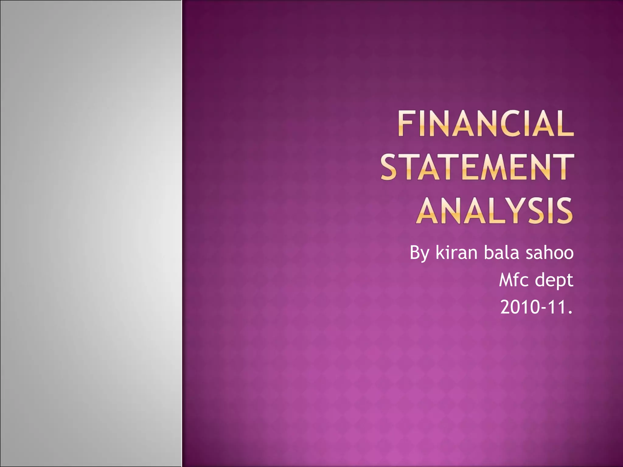 Financial Statement Analysis Ppt