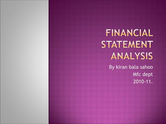 Financial statement analysis | PPT