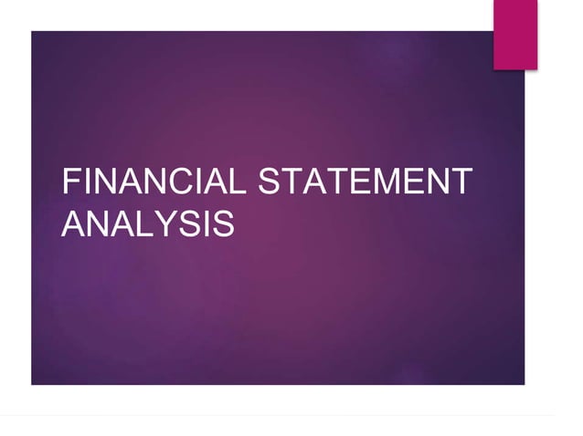 Financial Statement Analysis | PPTX