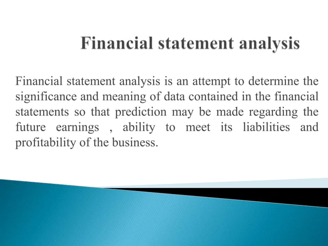 Financial statement analysis | PPT